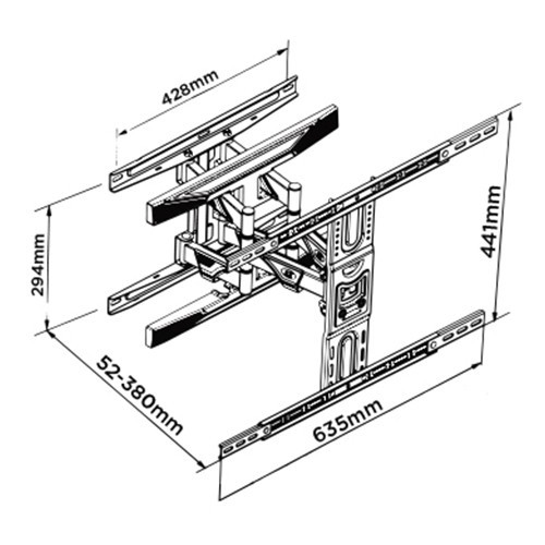 NB P6 Ultra Slim Double Arm Full Motion Tv Wall Mount