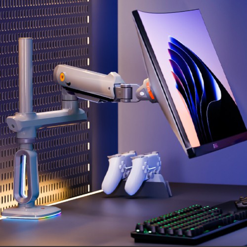 NB V8 RGB Gaming Ergonomic Monitor Arm - Lake Blue – 32"-60"
