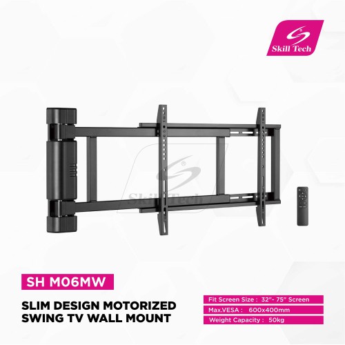 Skill Tech SH M06MW Slim Design Motorized Swing TV Wall Mount