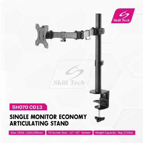 Skill Tech SH070 C013 Single Monitor Economy Articulating Stand