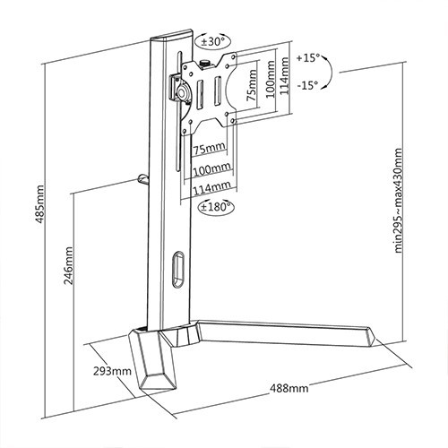 Skill Tech LDT32 T01 Single Monitor Stand With Headphone Holder