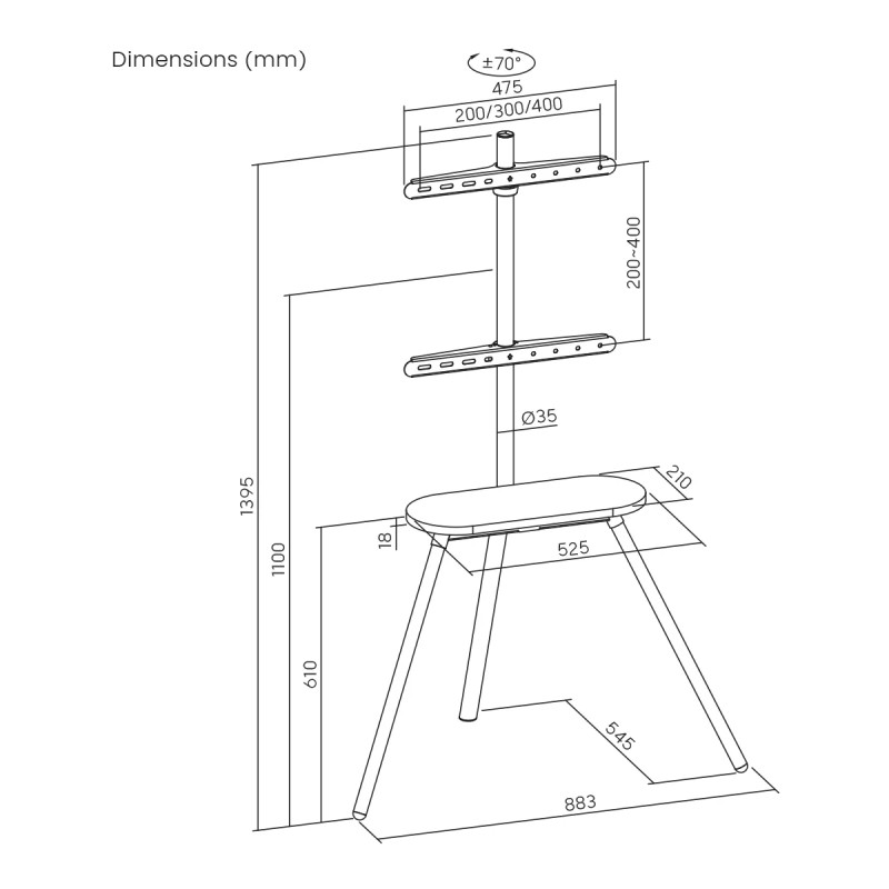 Skill Tech SH 28 44F Easel Studio TV Floor Stand
